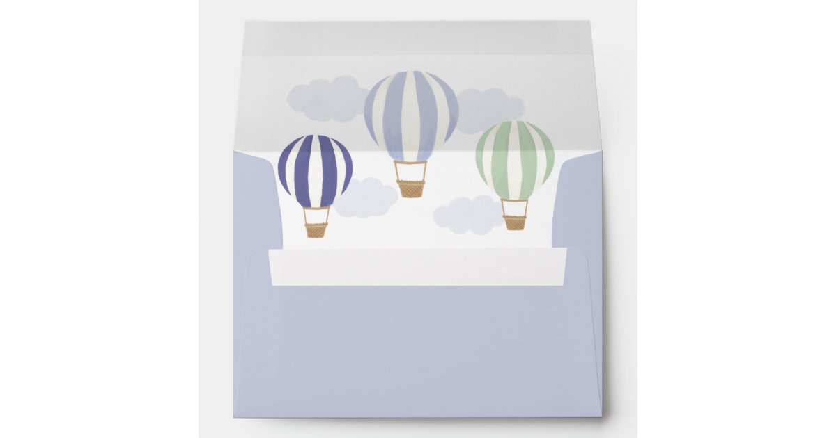 Hot Air Balloons Baby Shower Return Address Envelo Envelope | Zazzle
