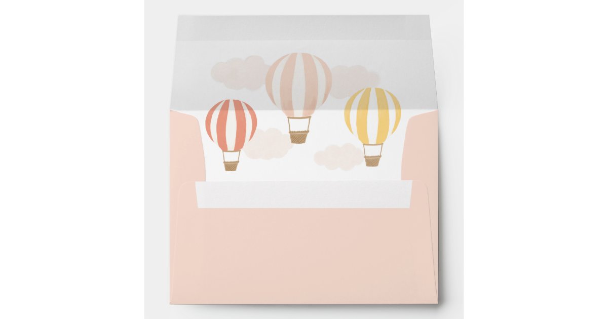 Hot Air Balloons Baby Shower Return Address Envelope | Zazzle