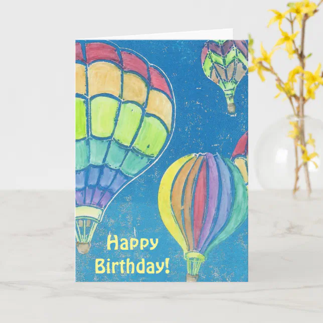 Hot Air Balloons Birthday Card | Zazzle
