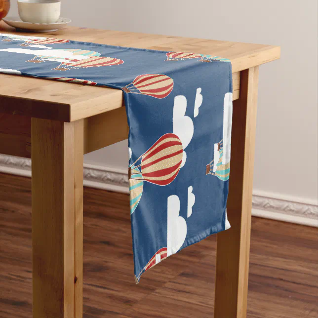 Hot Air Balloons & Clouds Adventure Long Table Runner | Zazzle
