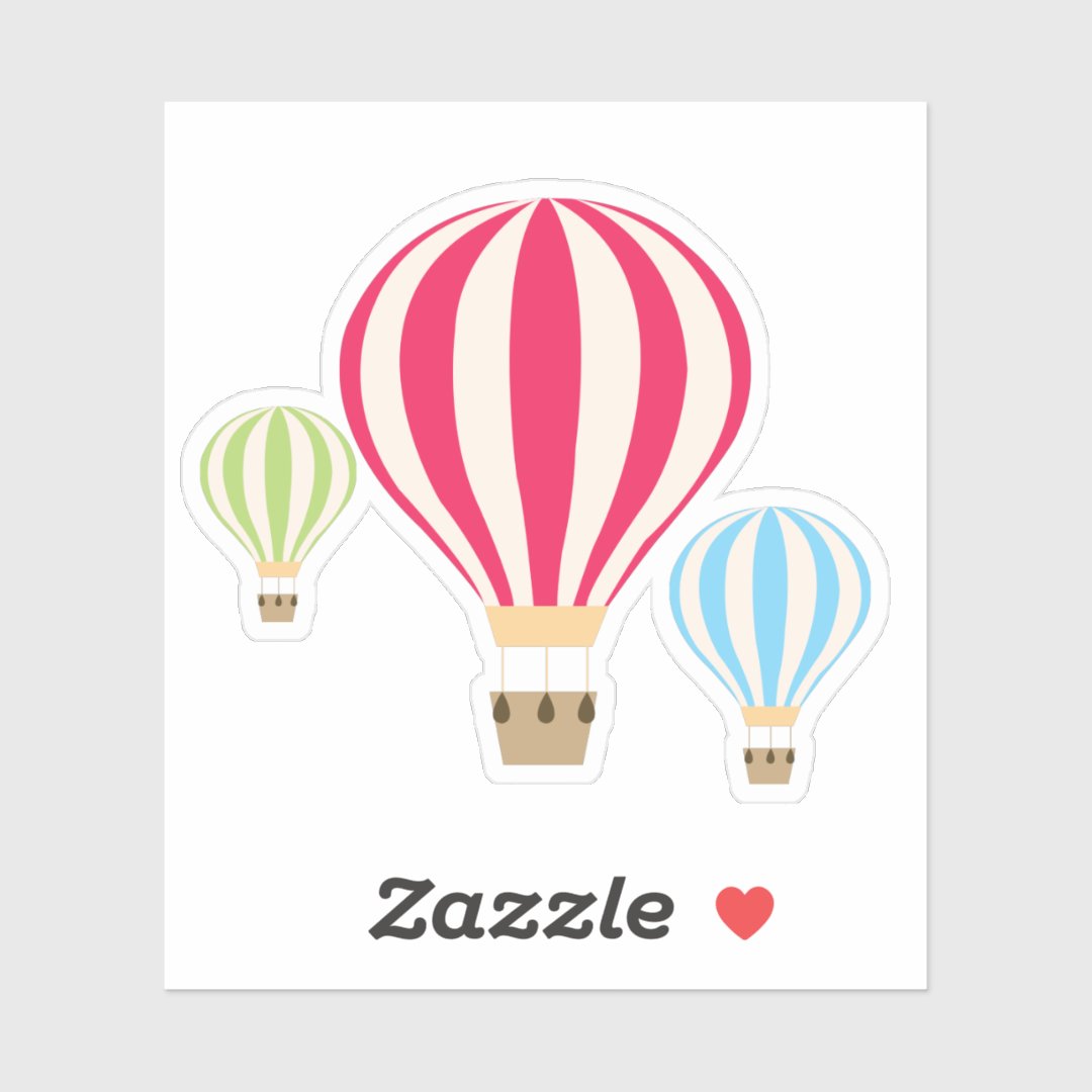 Hot Air Balloons Design Sticker | Zazzle