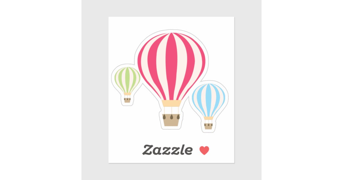 Hot Air Balloons Design Sticker | Zazzle