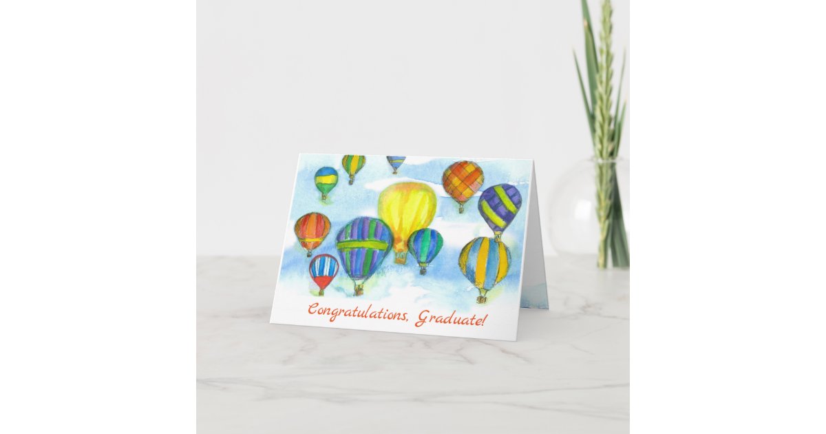 Hot Air Balloons Graduation Congratulations Card | Zazzle