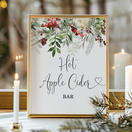 Hot Apple Cider bar winter evergreen Poster | Zazzle