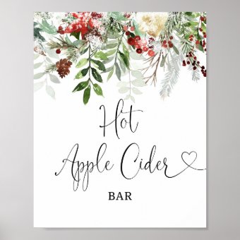 Hot Apple Cider bar winter evergreen Poster | Zazzle