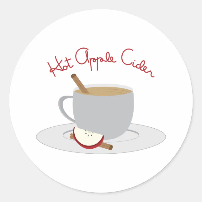 Hot Apple Cider Classic Round Sticker | Zazzle