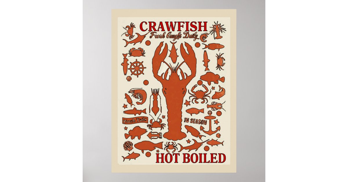 Hot Boiled Crawfish Sign | Zazzle