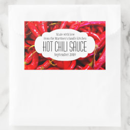 Hot chili sauce or chili food label sticker | Zazzle