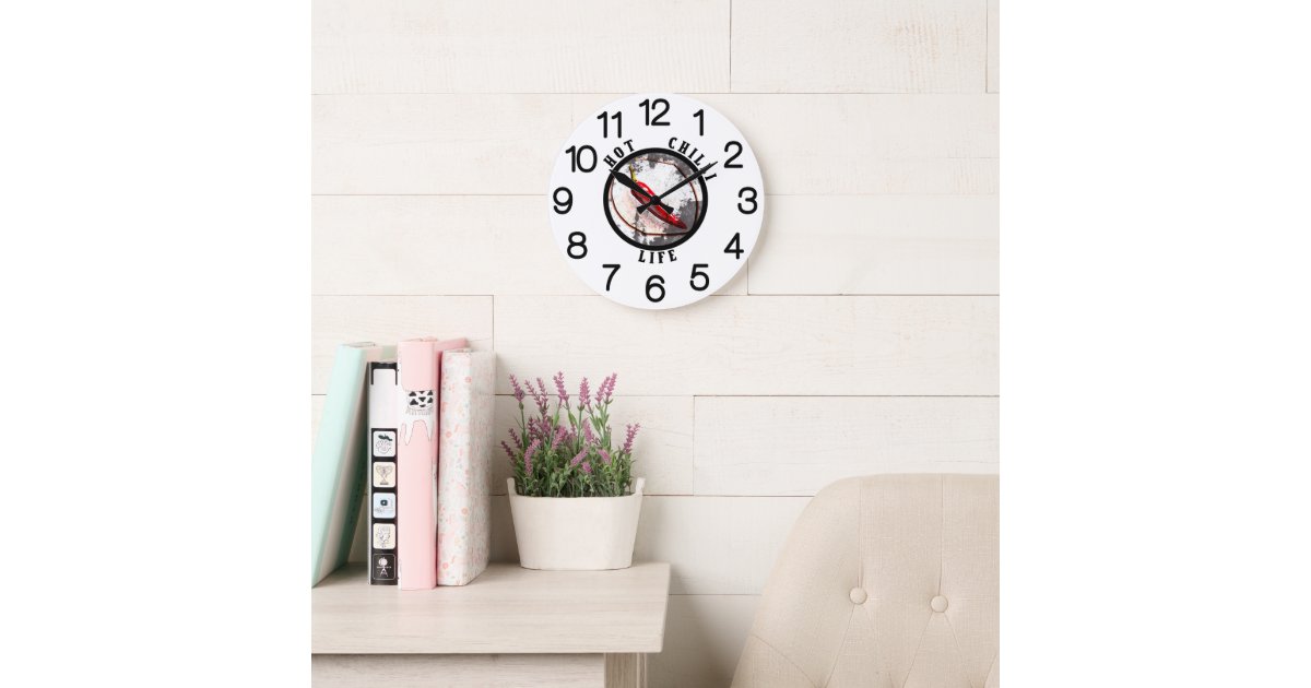 Hot chilli life large clock | Zazzle