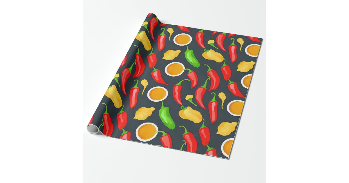 Hot Chilli Peppers Pattern Wrapping Paper | Zazzle