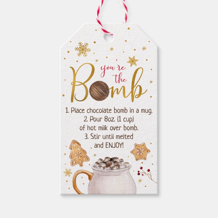Hot Chocolate Bomb Hot Cocoa Bomb Instruction Gift Tags | Zazzle