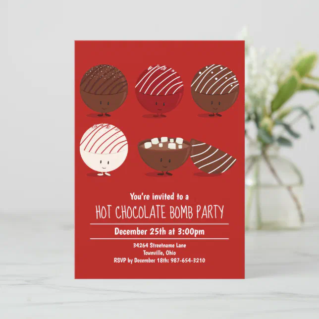 Hot Chocolate Bomb Party Invitation | Zazzle