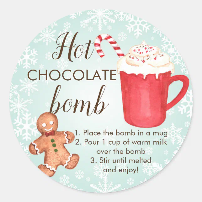 Hot Chocolate bomb sticker | Zazzle