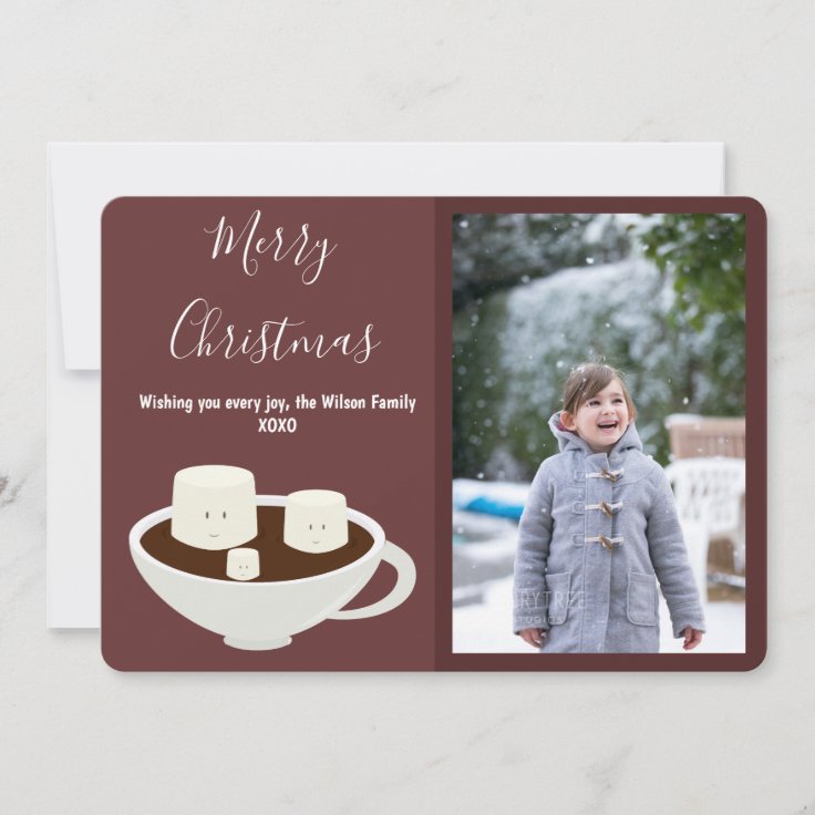 Hot Chocolate Photo Christmas Holiday Card | Zazzle
