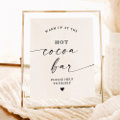 Hot Cocoa Bar Sign, Modern Minimalist Hot Cocoa Poster | Zazzle