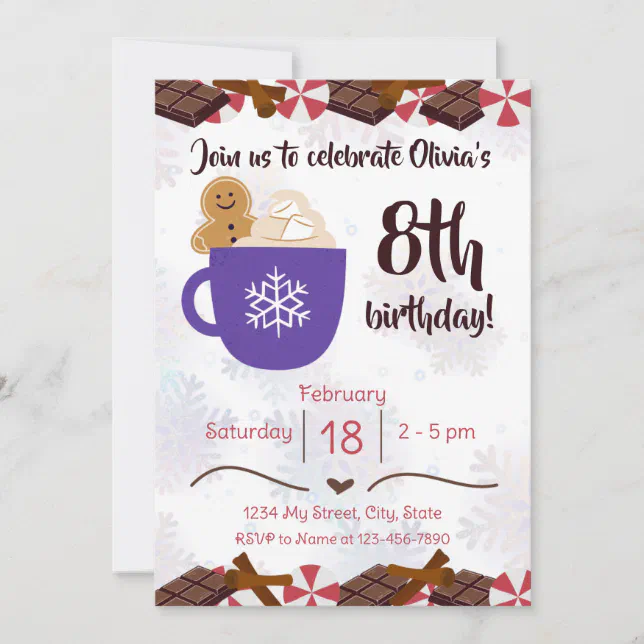 Hot Cocoa Birthday Party Invitation | Zazzle