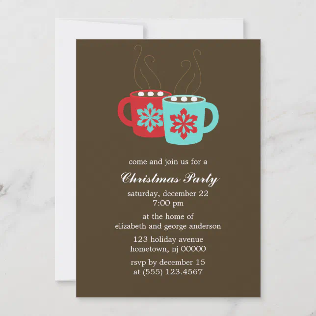 Hot Cocoa Holiday Party Invitations | Zazzle