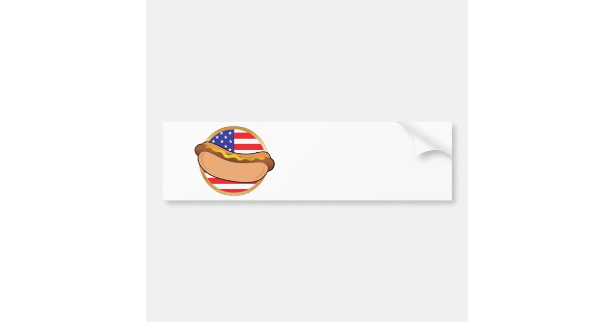 Hot Dog American Flag Bumper Sticker | Zazzle