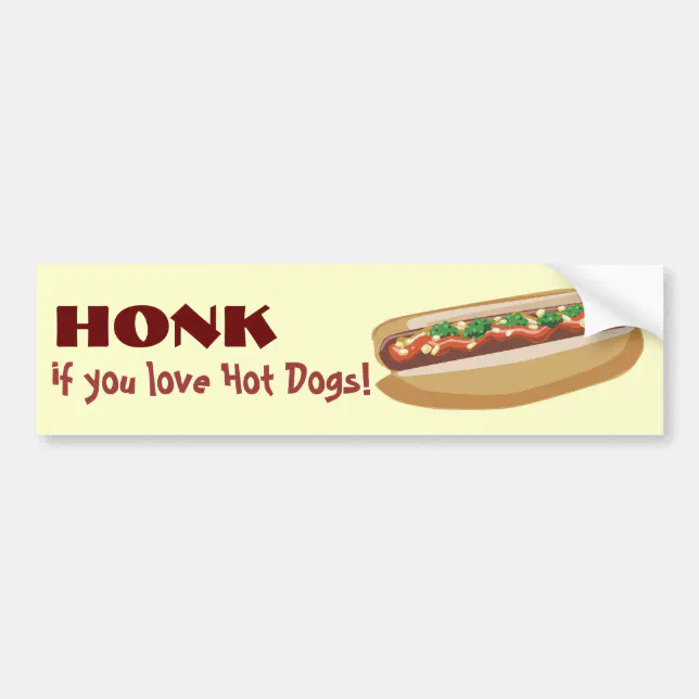 Hot Dog Bumper Sticker | Zazzle