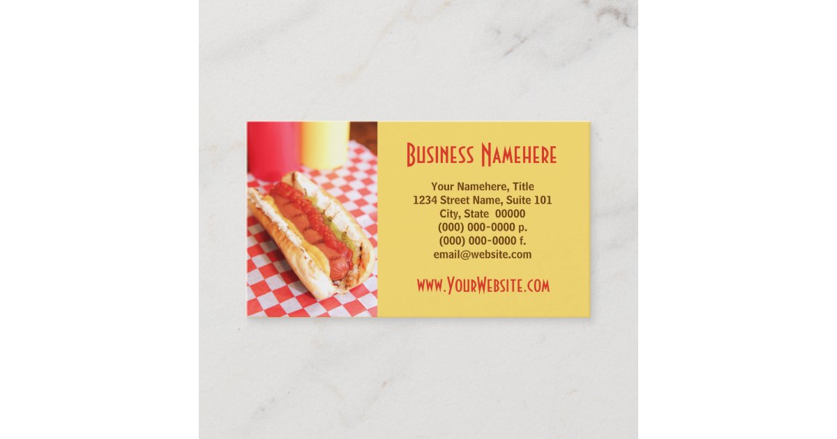 Hot Dog Business Cards | Zazzle
