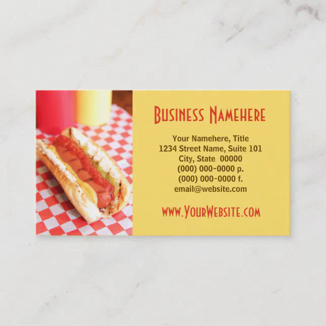 Hot Dog Business Cards | Zazzle