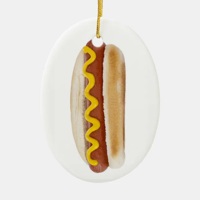 Hot Dog Ceramic Ornament | Zazzle