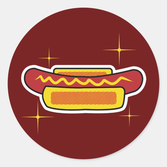 Hot Dog Classic Round Sticker | Zazzle.com