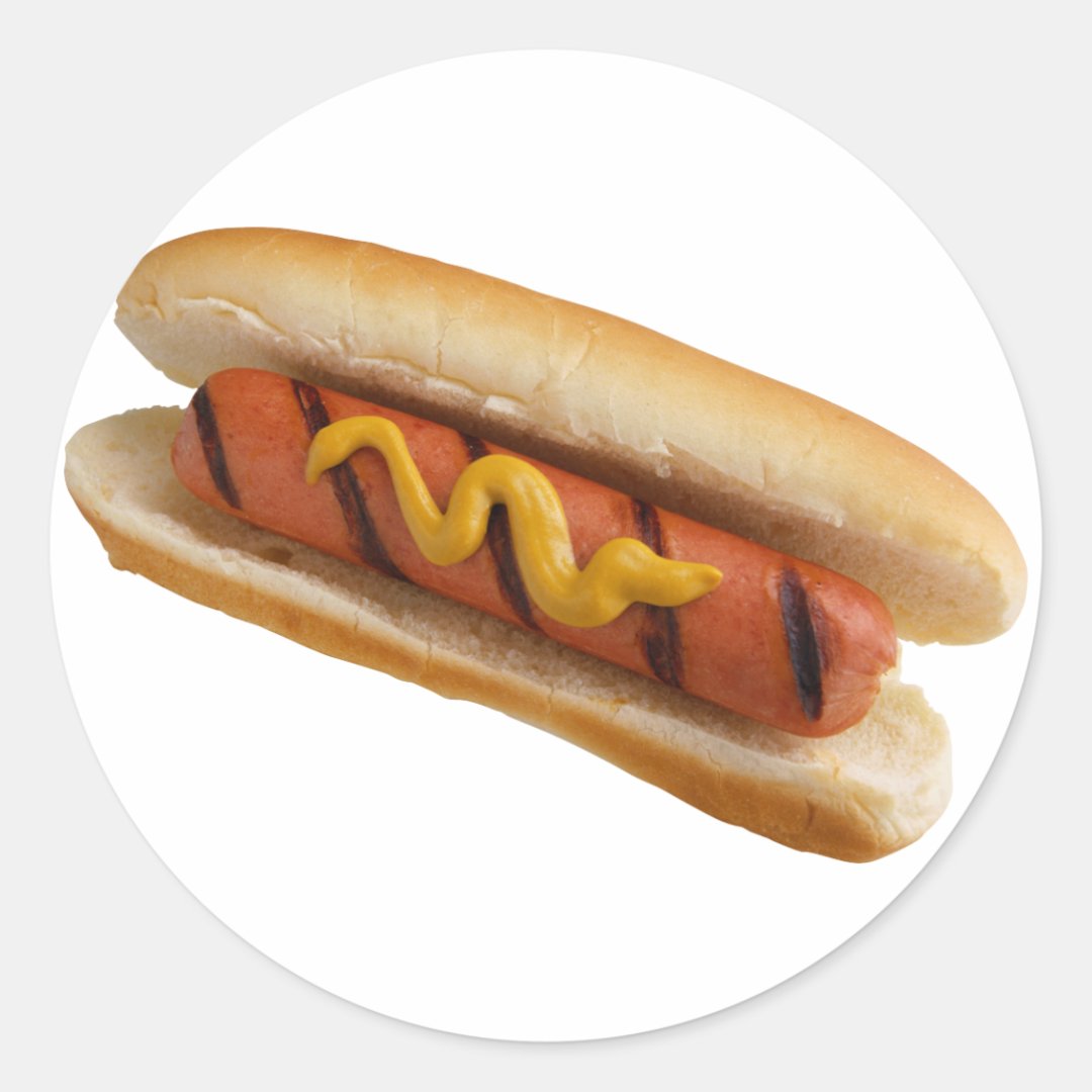 Hot Dog Classic Round Sticker | Zazzle