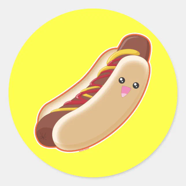 Hot Dog! Classic Round Sticker | Zazzle