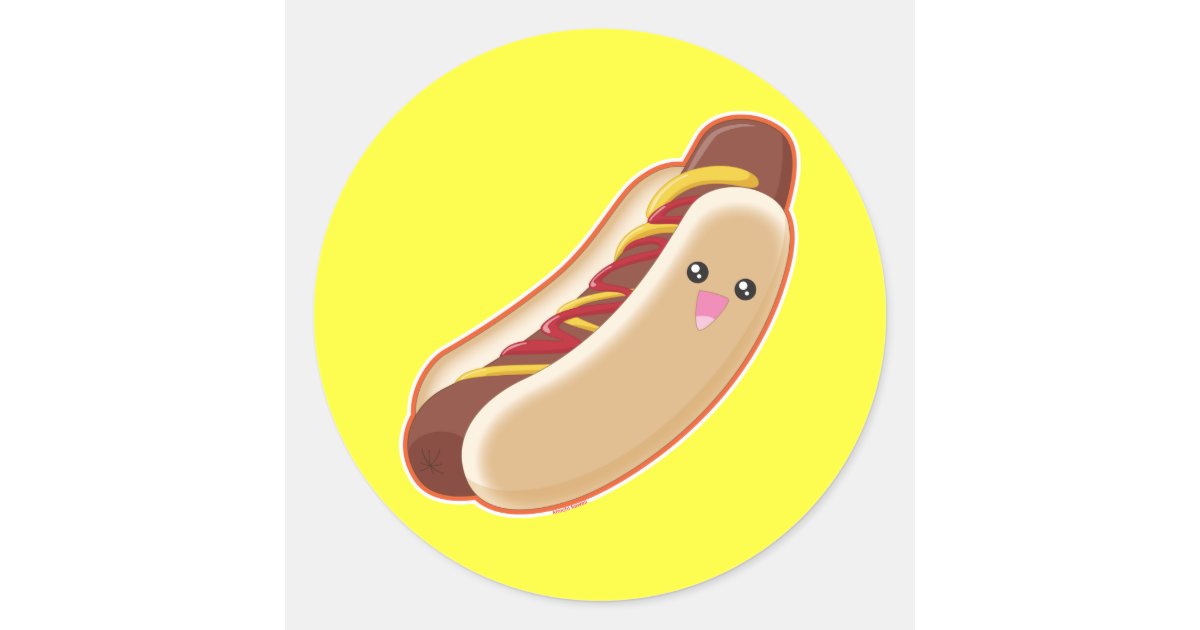 Hot Dog! Classic Round Sticker | Zazzle