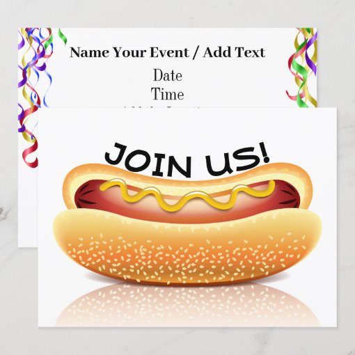 Hot Dog Cookout Party Invitation | Zazzle