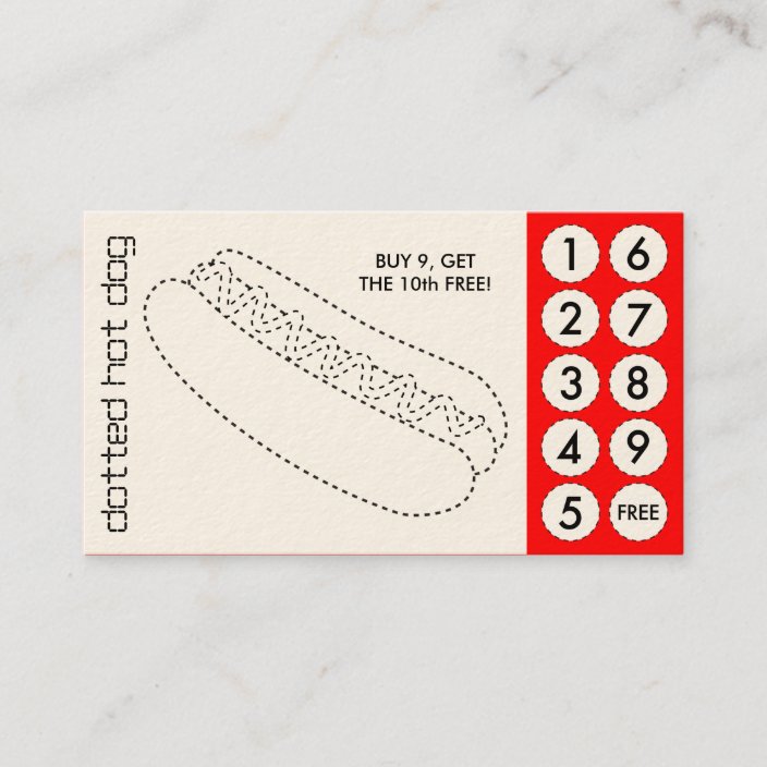 hot dog cut out punch cards | Zazzle.com