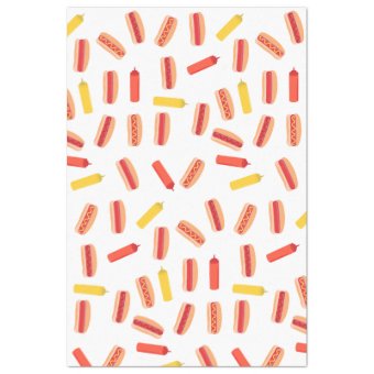 Hot Dog Fast Food BBQ Pattern Tissue Paper | Zazzle