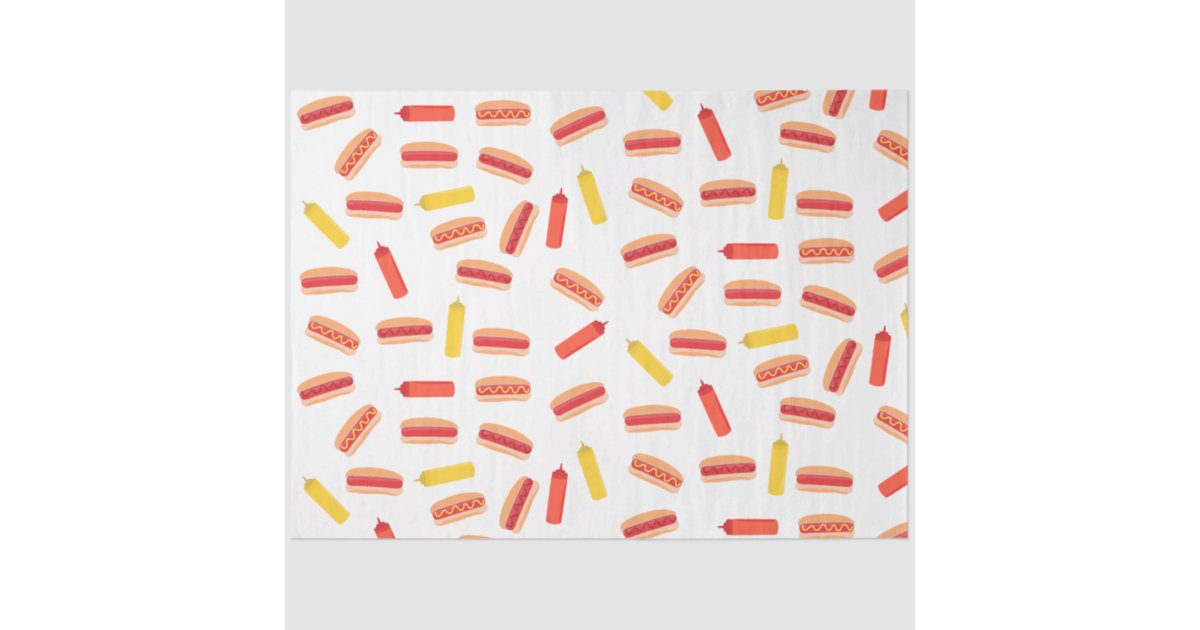 Hot Dog Fast Food BBQ Pattern Tissue Paper | Zazzle