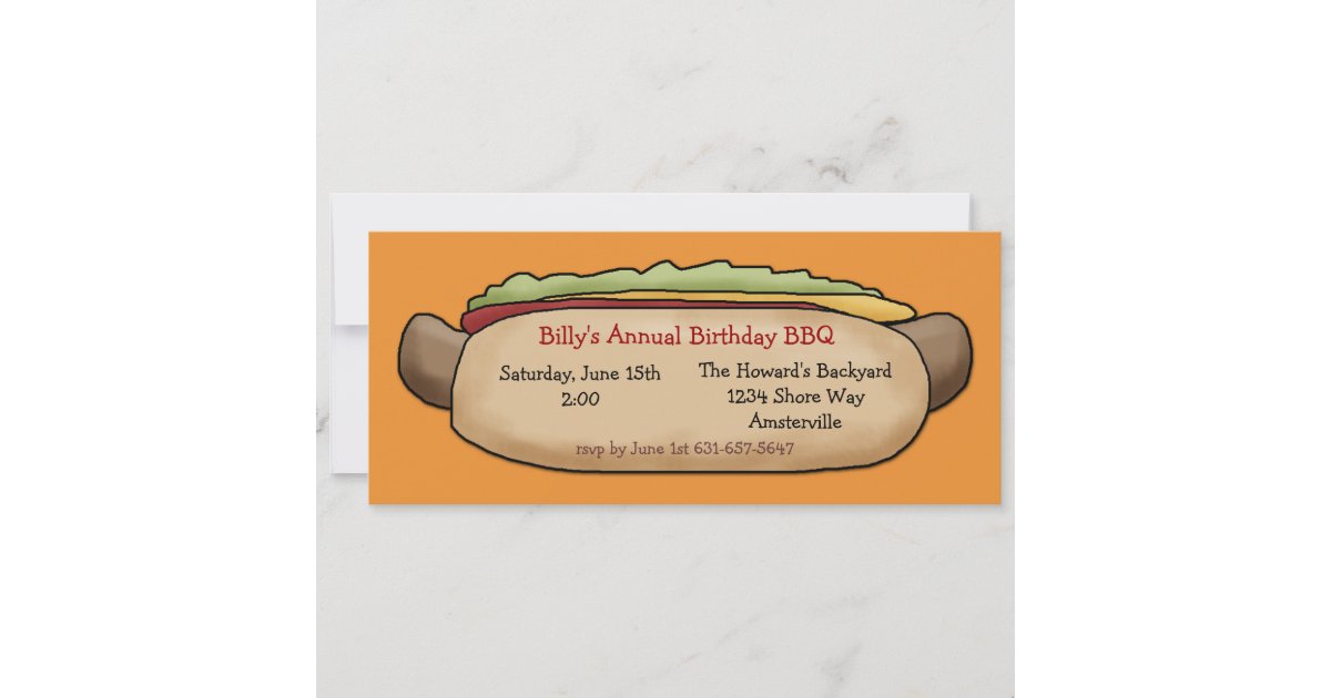 Hot Dog Invitation | Zazzle