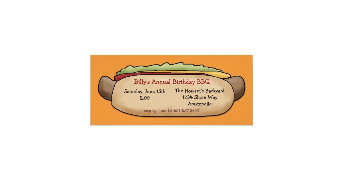 Hot Dog Invitation | Zazzle.com