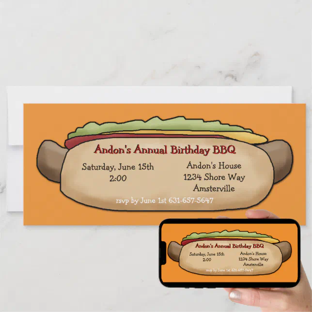 Hot Dog Invitation | Zazzle
