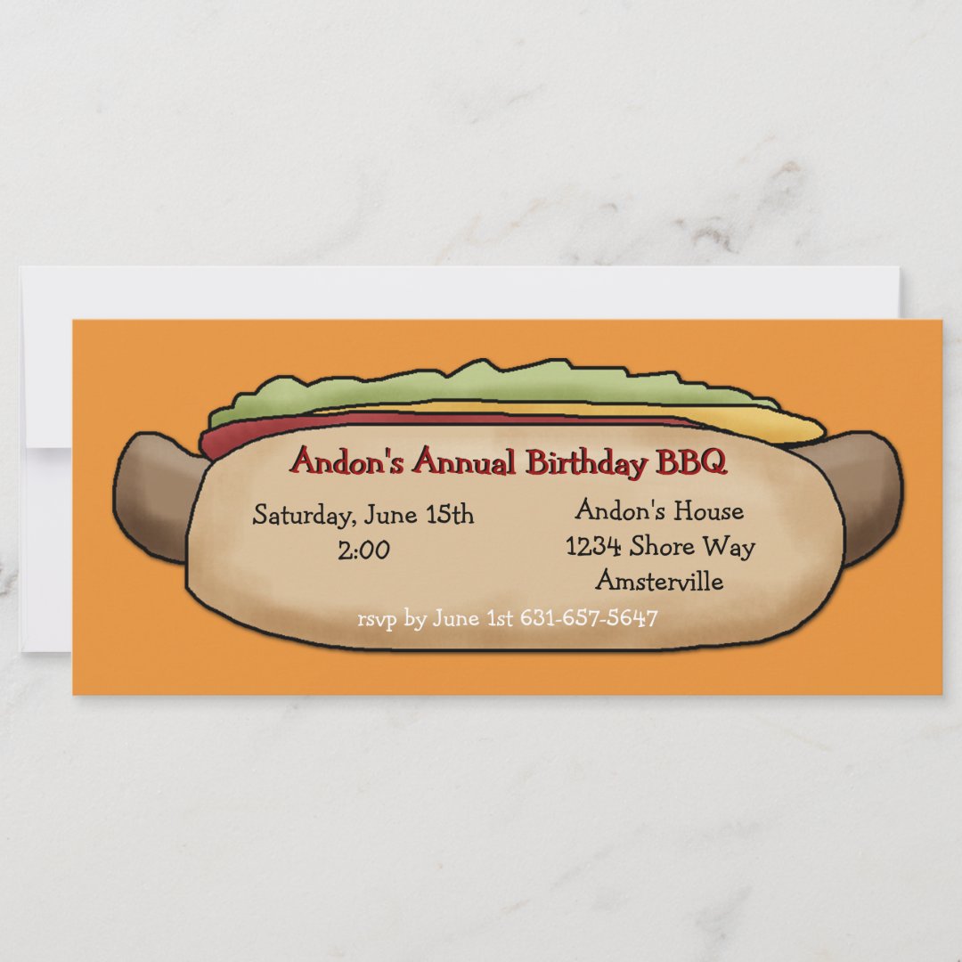Hot Dog Invitation | Zazzle
