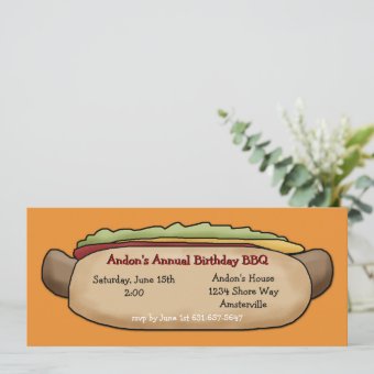 Hot Dog Invitation | Zazzle