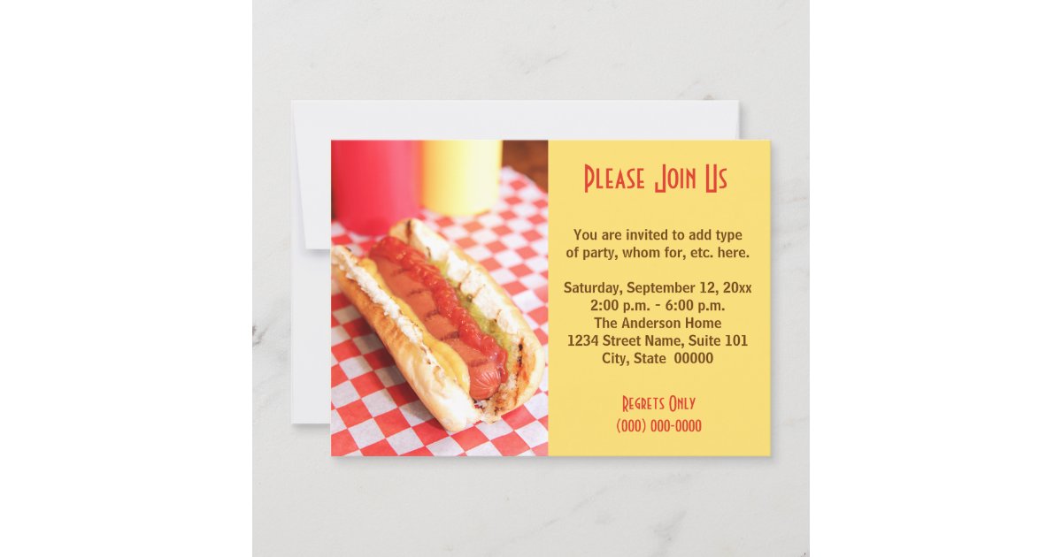 Hot Dog Invitations | Zazzle