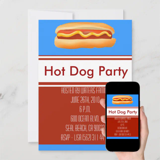 Hot Dog Party Invitation | Zazzle