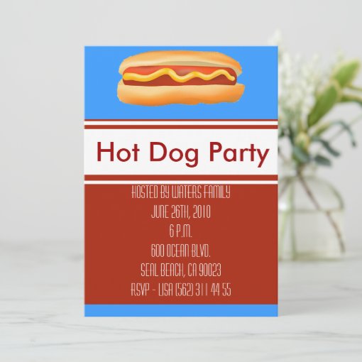 Hot Dog Party Invitation | Zazzle