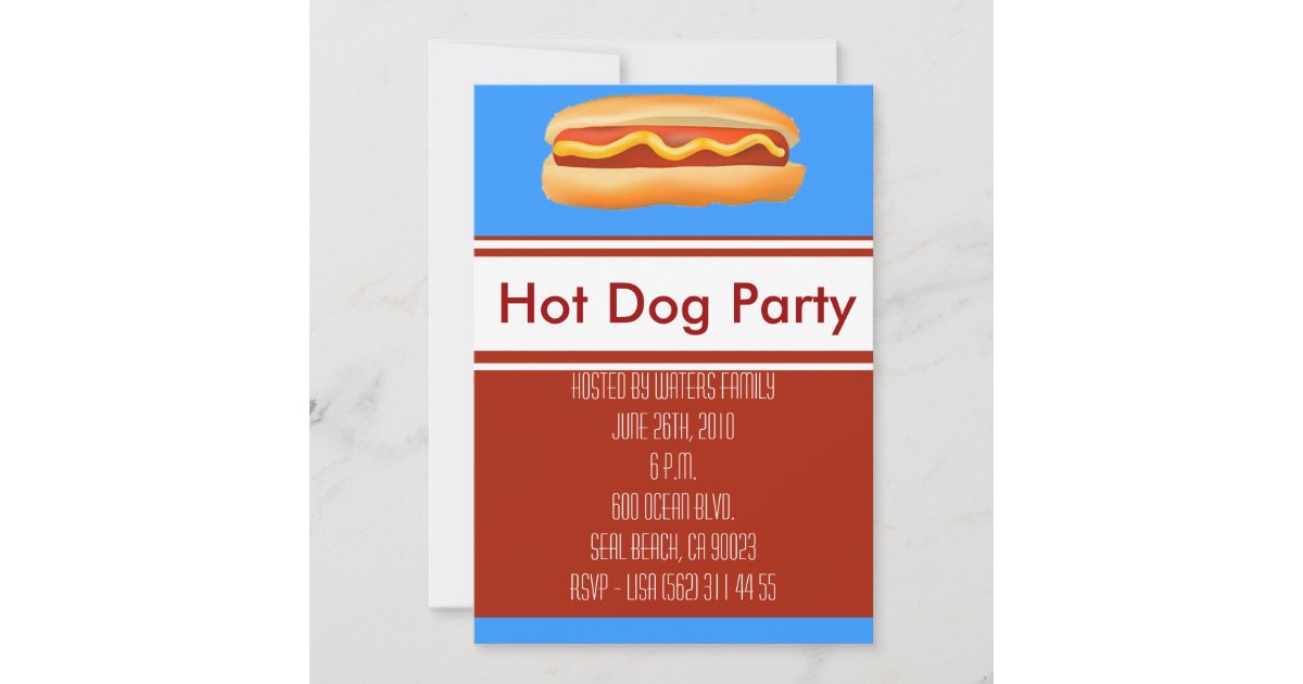 Hot Dog Party Invitation | Zazzle
