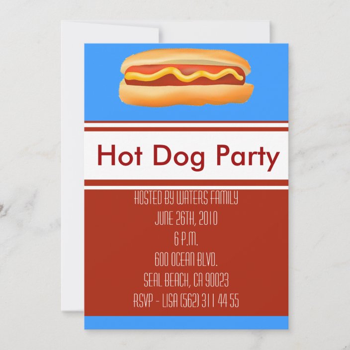 Hot Dog Party Invitation | Zazzle.com