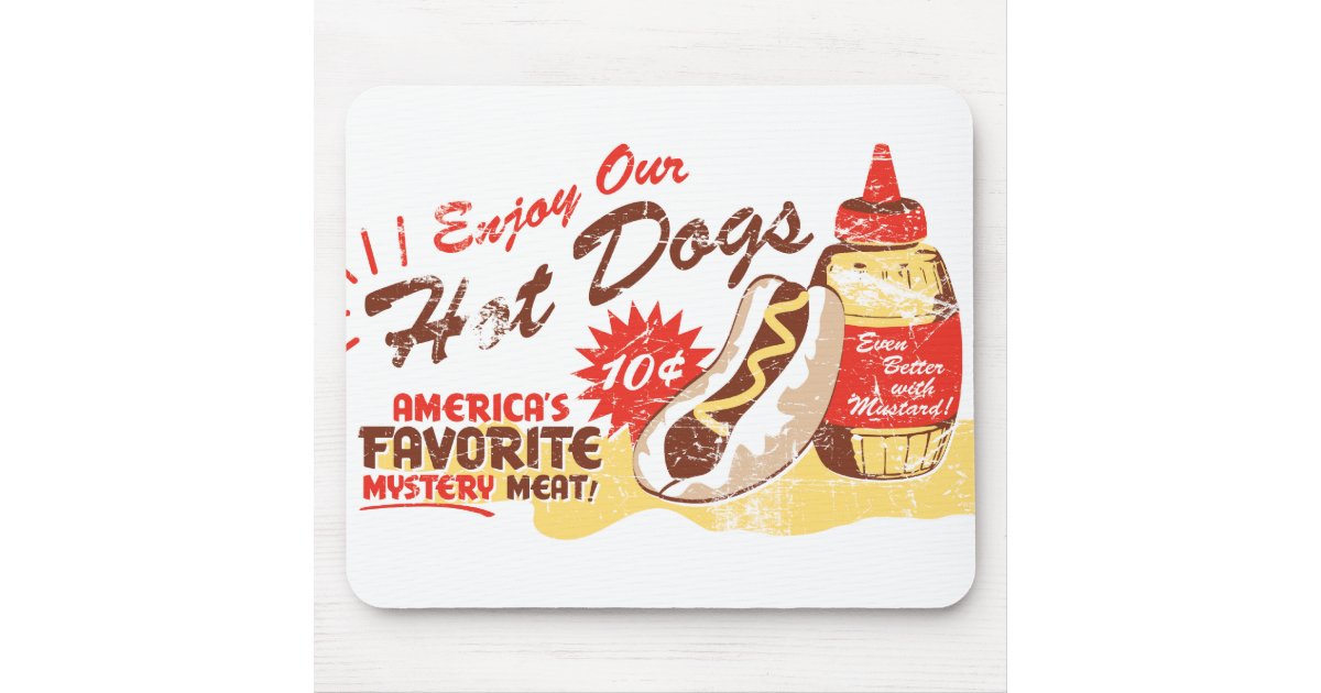 Hot Dog Retro Mousepad | Zazzle