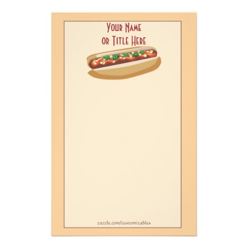 Hot Dog Stationery | Zazzle