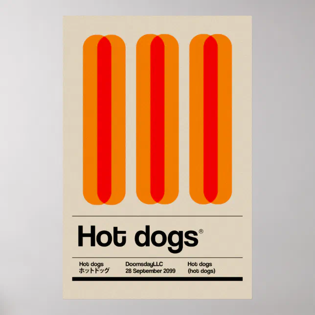 Hot Dogs Poster | Zazzle