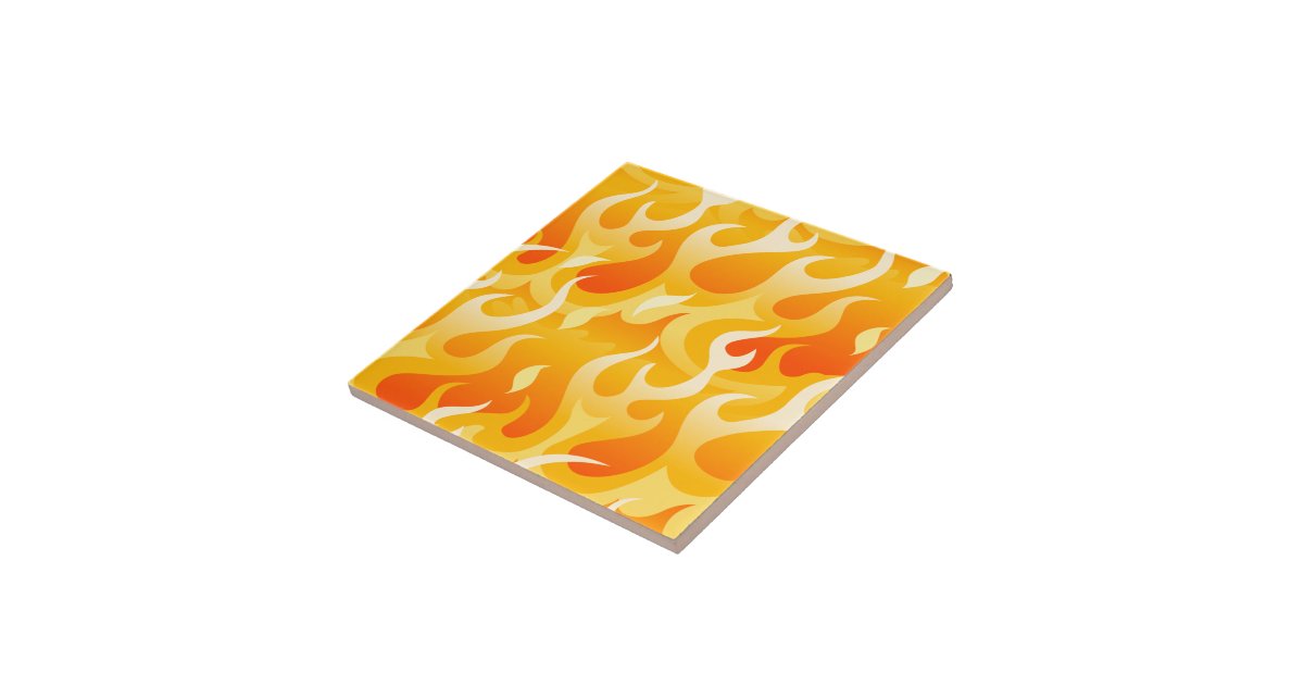 Hot flames ceramic tile | Zazzle