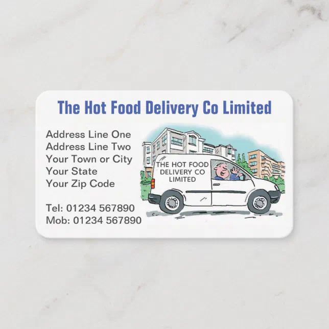 Hot Food Takeaway Delivery Company Business Card | Zazzle