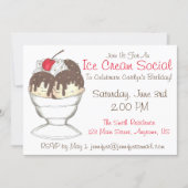 Hot Fudge Sundae Ice Cream Social Birthday Party Invitation | Zazzle